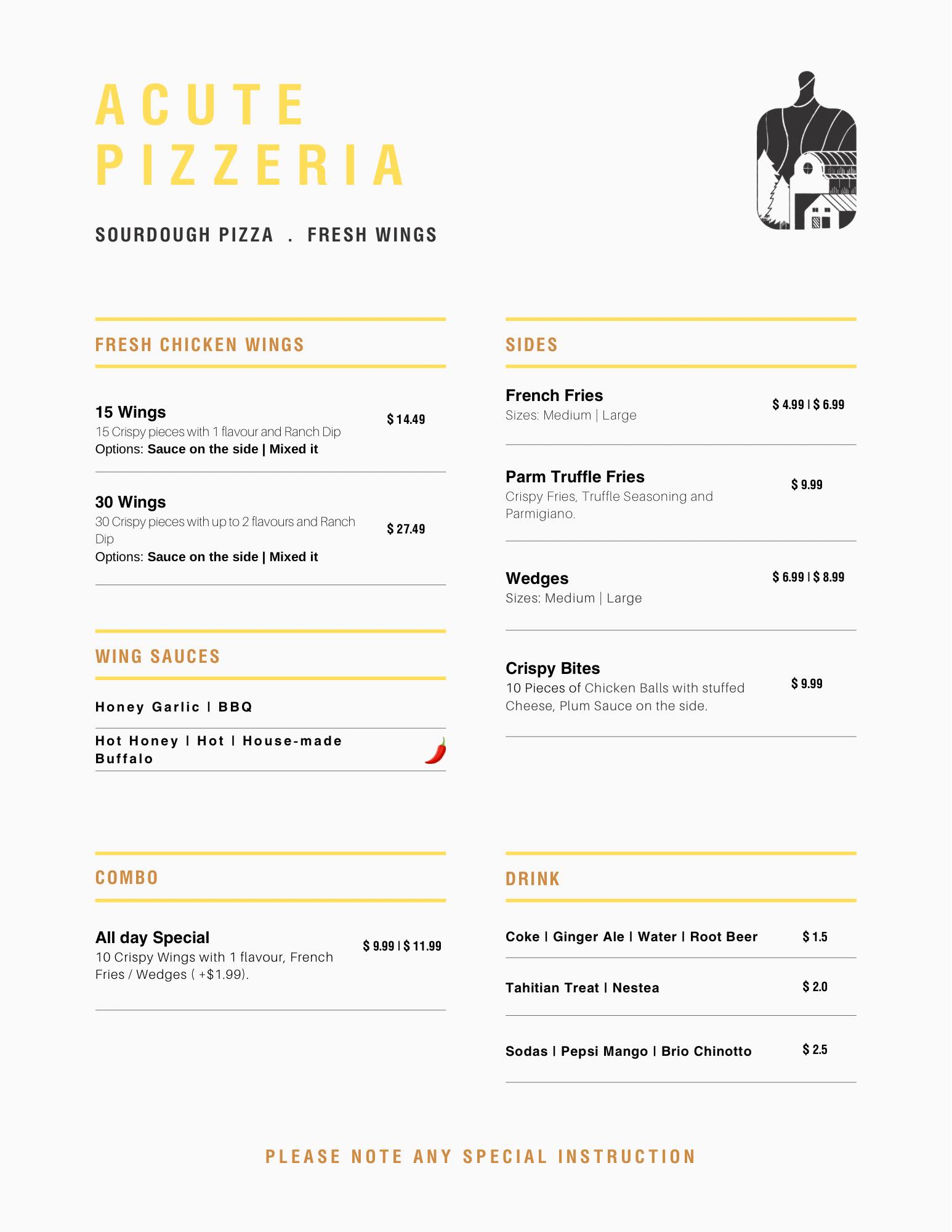 Explore our menu Toronto's Best Sourdough Acute Pizzeria